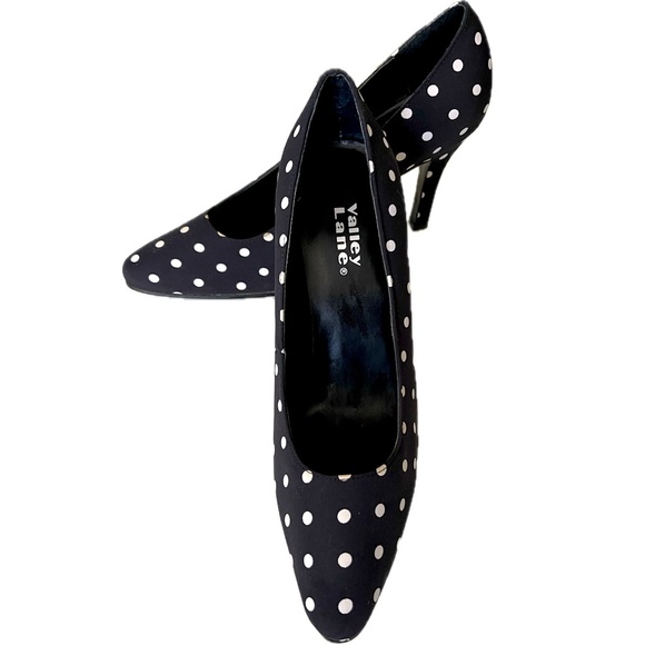Valley Lane | Shoes | Valley Lane Vintage Polka Dot Heels 7 Black White ...